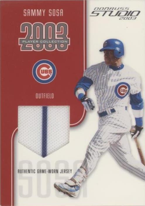 2003 Donruss Studio - Player Collection Jerseys Sammy Sosa /300 (MEM ...