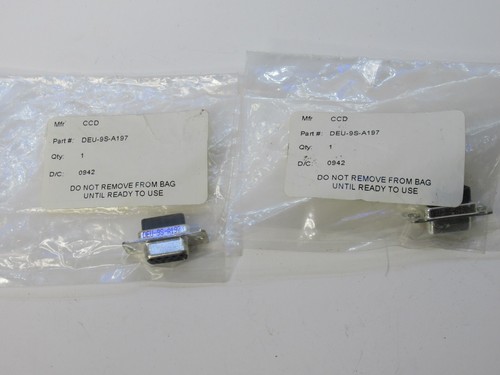 (NEW - Lot of 2) CCD DEU-9S-A197 9 Position Connector Shell / Housing ...