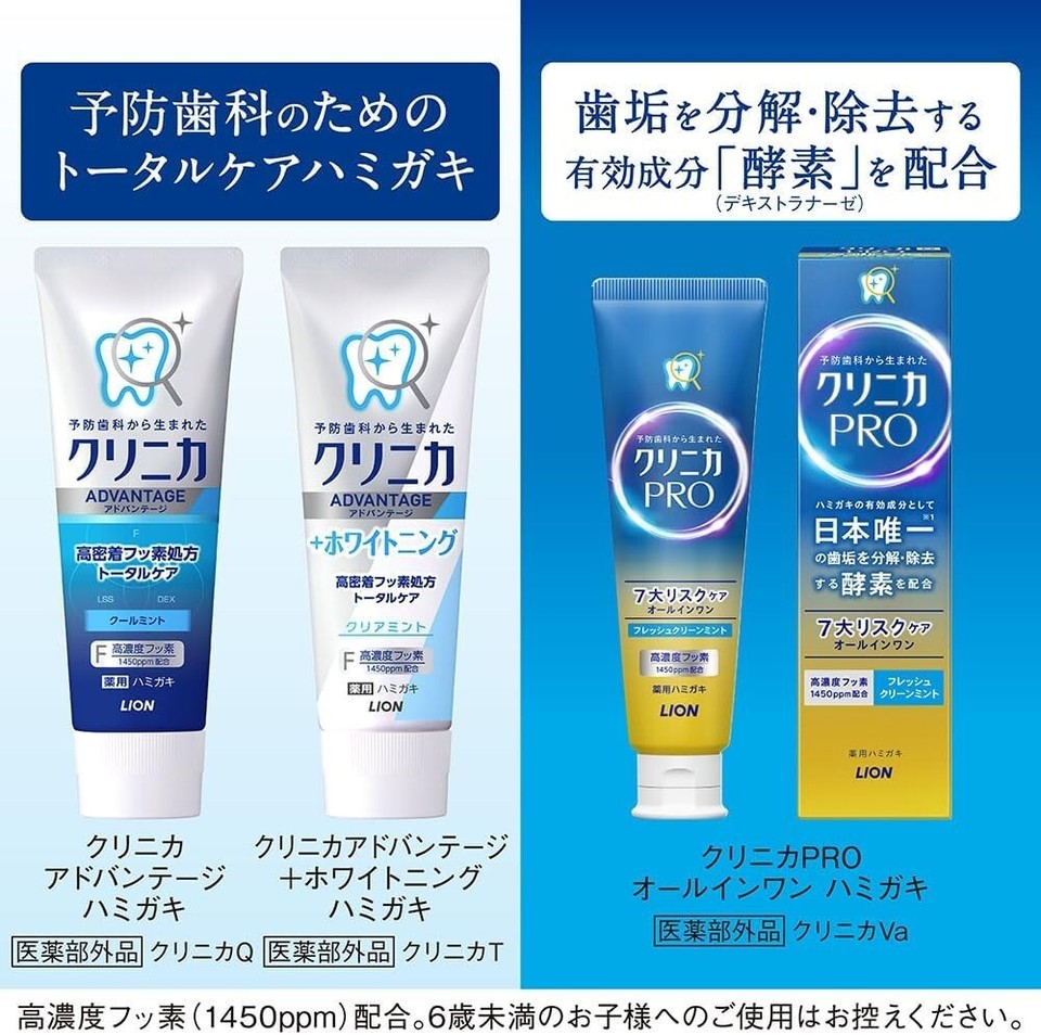 Set 3 Packs Lion Clinica Toothpaste Clear Mint Flavor 130g Free ...