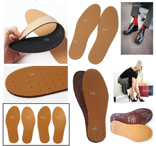 Soft Unisex Synthetic Leather Shoe Insoles Anti-Odour Fresh Comfort ...
