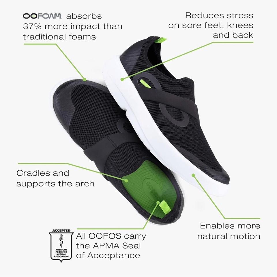 OOFOS OOMG Sport Low Slip-on Shoe Sneakers Black Size 8.5 EU 39.5 | eBay