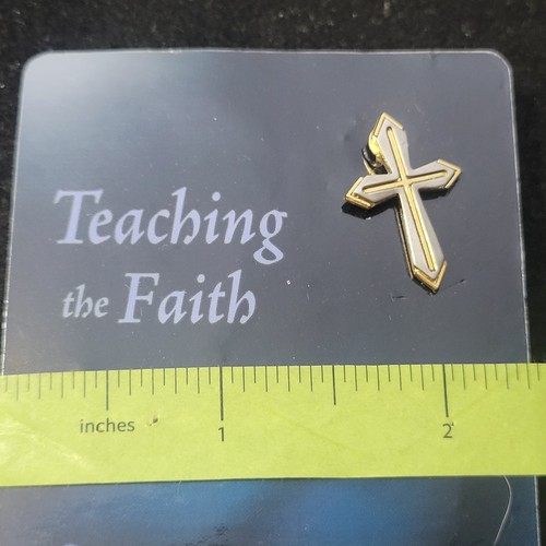Cross Teaching the Faith gold tone Brooch Pin Small Lapel My Prayer ...