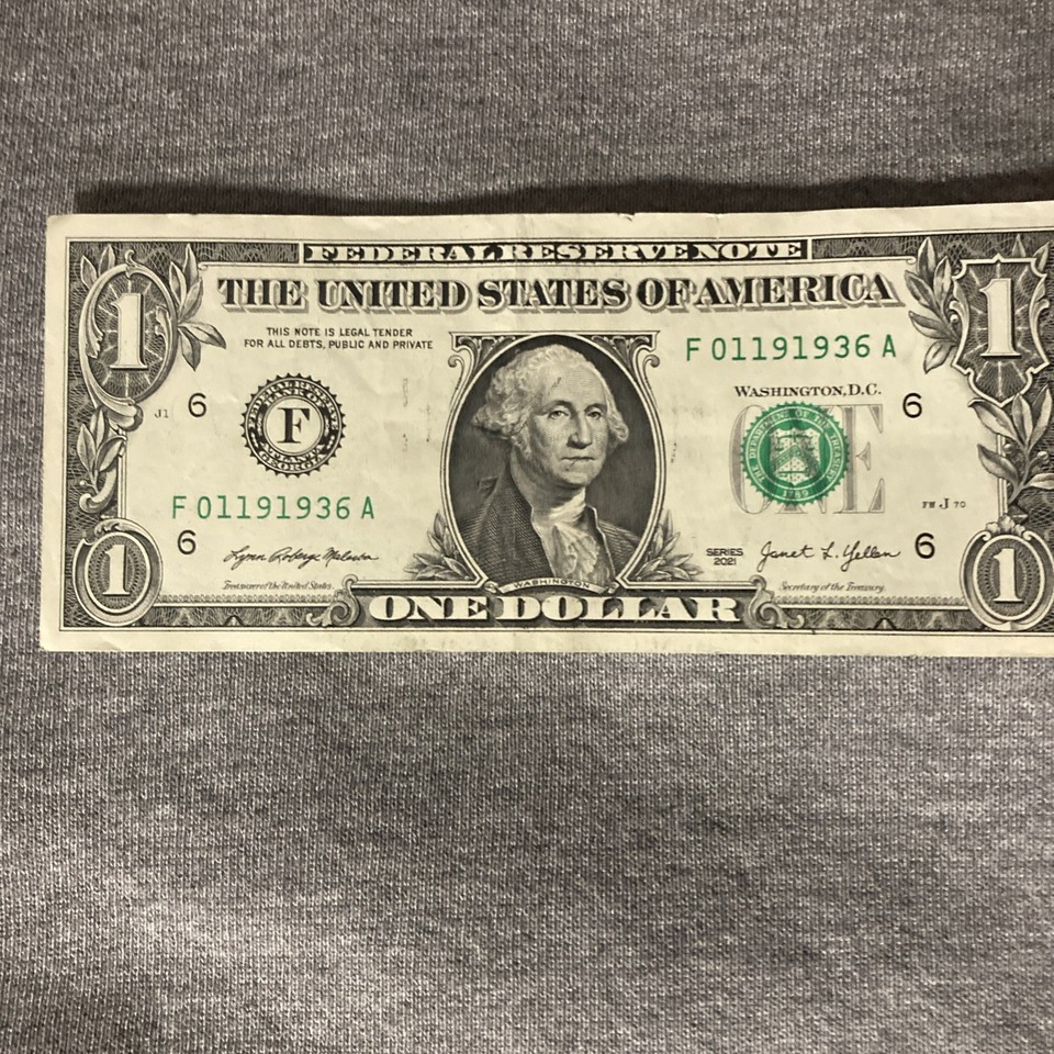 True Birthday note 1 dollar bill January 19, 1936 Serial Number. 01 19 ...