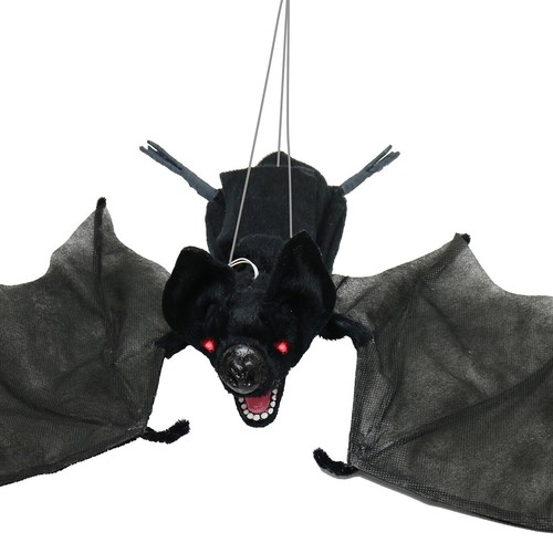 Animated 70cm Flying Bat Moving Horror Evil Scare Light Up Halloween ...