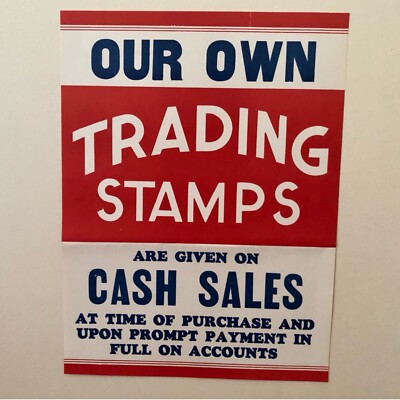NOS Vintage 1950s Trading Stamps Sign | eBay