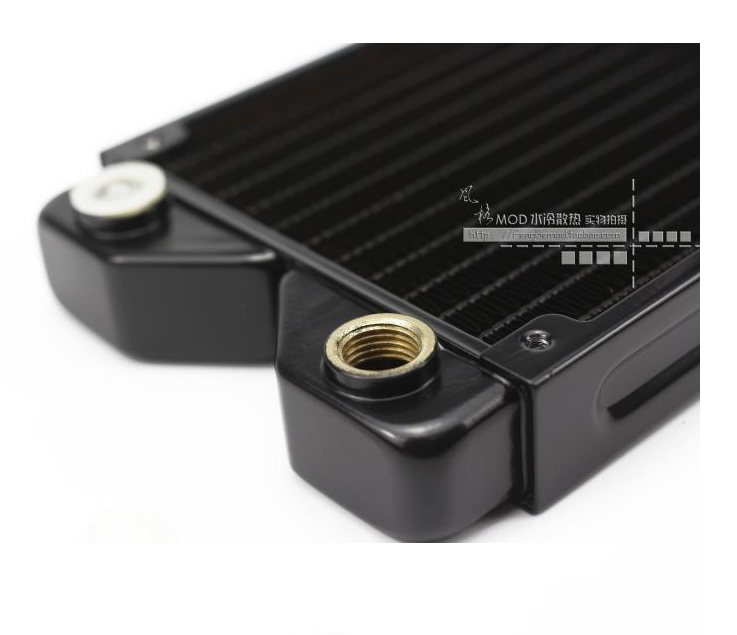 120mm Black Pure Copper Radiator G1/4 Threads PC Water Liquid Cooling ...