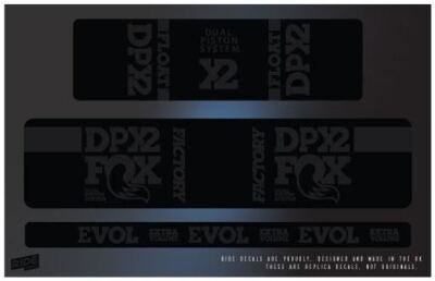 Fox DPX2 Shock Stickers/Decals - Black - Licensed By Fox | eBay UK