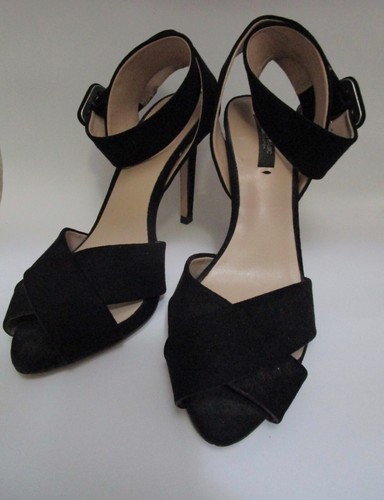 Zara Basic black high heels shoes size 39 suede leather | eBay