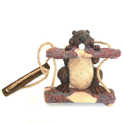 Resin Outdoor Yard Decoration Sculptural Beaver Swing Garden Statues ...