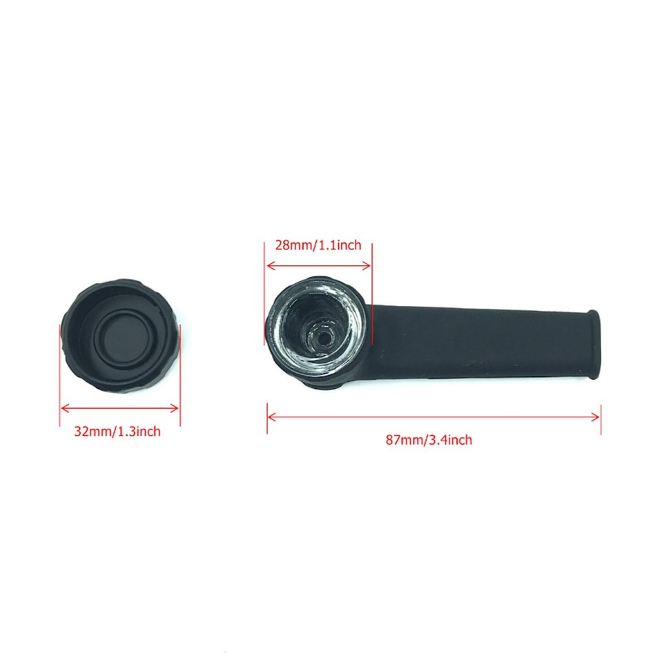 Silicone PIPE Flexible Handheld Tobacco Smoking with Cap Lid Black | eBay