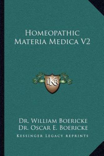 Homeopathic Materia Medica V2 by William Boericke (2010, Trade ...