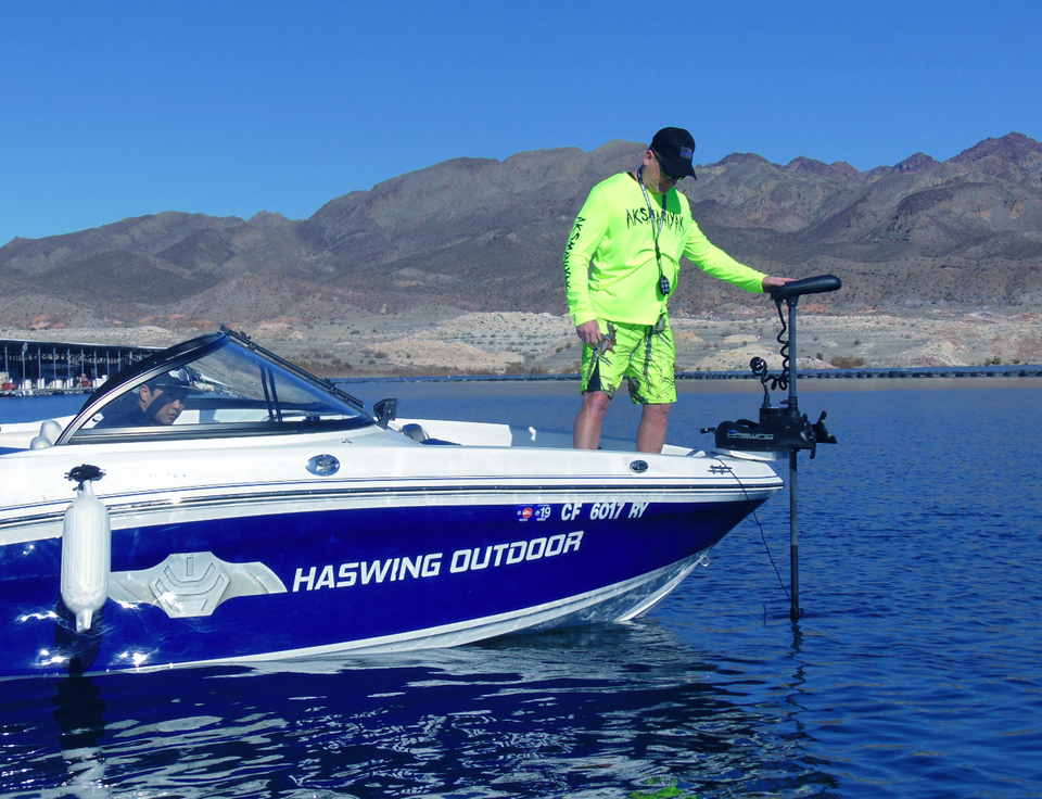 Haswing Cayman White 12V 55LB 54" Shaft TROLLING MOTOR Fishing (Remote ...