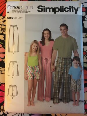 Simplicity Pattern 9127/R11061 FAMILY SHORTS/PANTS Kids; XS-L/Adult XS ...