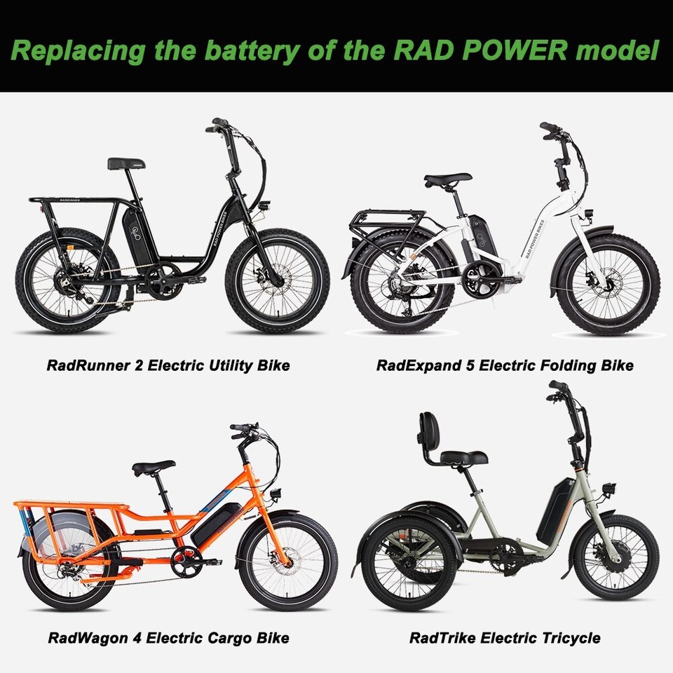 48V 14Ah Lithium Ebike Battery 48V RAD POWER Battery Rad External ...