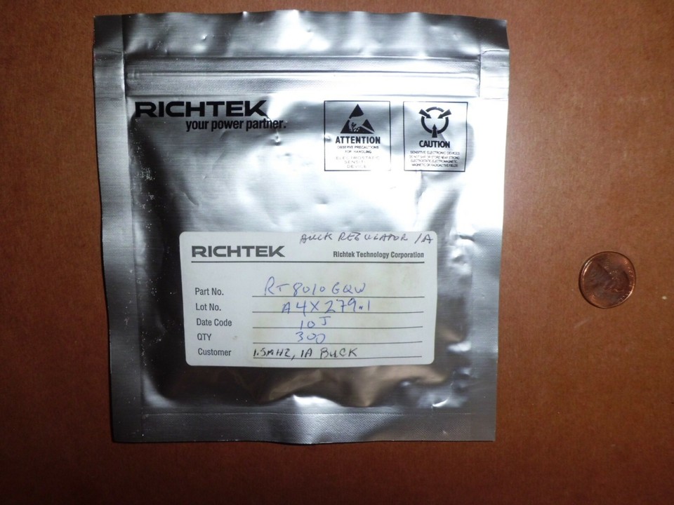 300 Richtek RT8010GQW Buck Adjustable Regulator/Power Supply 1A - 6WDFN ...