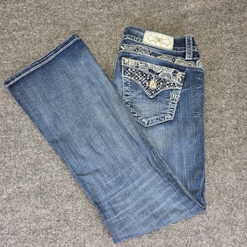 Miss Me Jeans Signature Boot Cut Embellished Medium Wash Denim Jeans ...