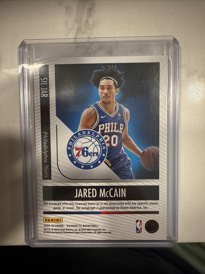Jared McCain 08/25 Rookie Patch Auto 2024-25 Panini Silhouette ...