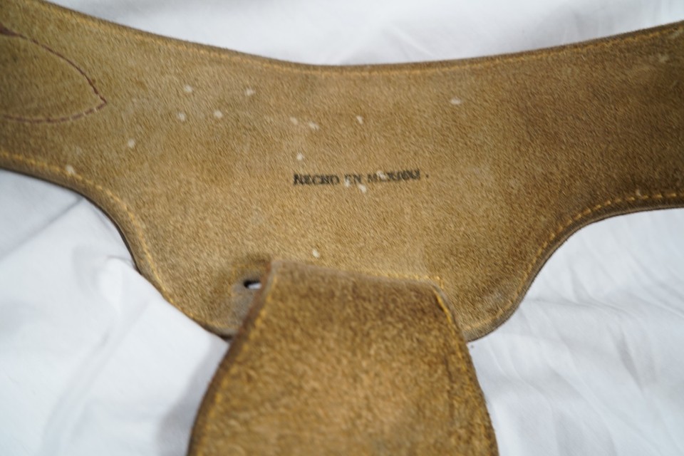 Vintage Hecho En MEXICO Tooled Leather Gun Holster Belt w/ Ammo Loops ...