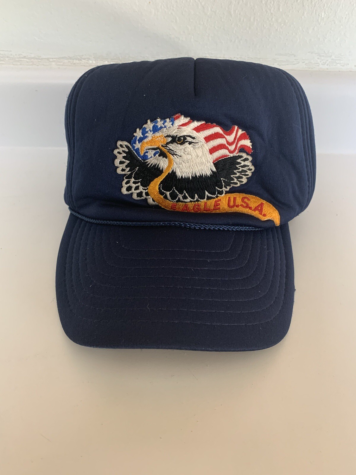 vintage Bald eagle usa dark navy blue SnapBack Hat - Gem