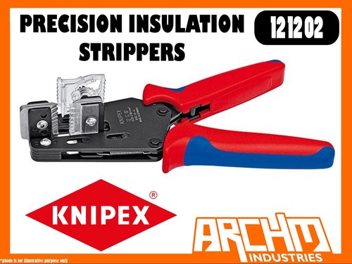 KNIPEX 121202 - PRECISION INSULATION STRIPPERS - 195MM - WIRES CABLES ...