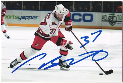 Tim Brent Autographed 4x6 Color Photo Carolina Hurricanes #37 White B ...