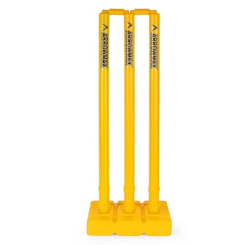 Indian Heavy Plastic Cricket Stumps Set 3 Stumps + 2 Bails + 1 Stand ...