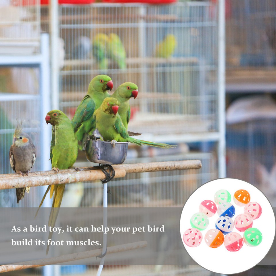 12 Pcs Hollow Bell Ball Bird Claw Grinding Balls Parrot Toy with ...
