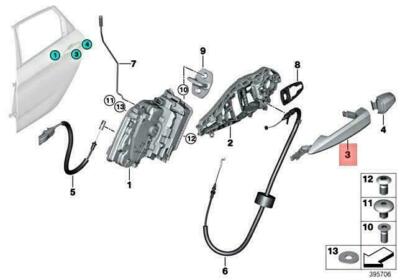 OEM BMW X1 X5 X6 F15 F16 F39 F45 DOOR HANDLE PRIMED OUTER LEFT ...