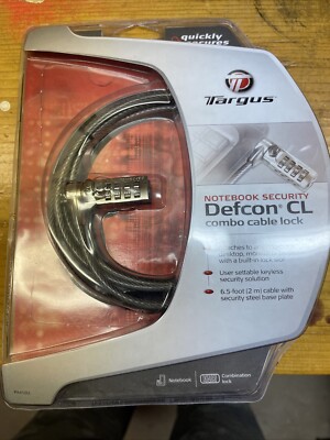 Targus Defcon CL 6.5 Foot Laptop/Notebook Combo Cable Lock - New in Box ...