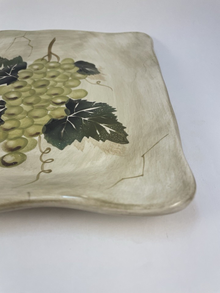 Tabletops Unlimited Cabernet Hand Painted Collection Grape Serving ...