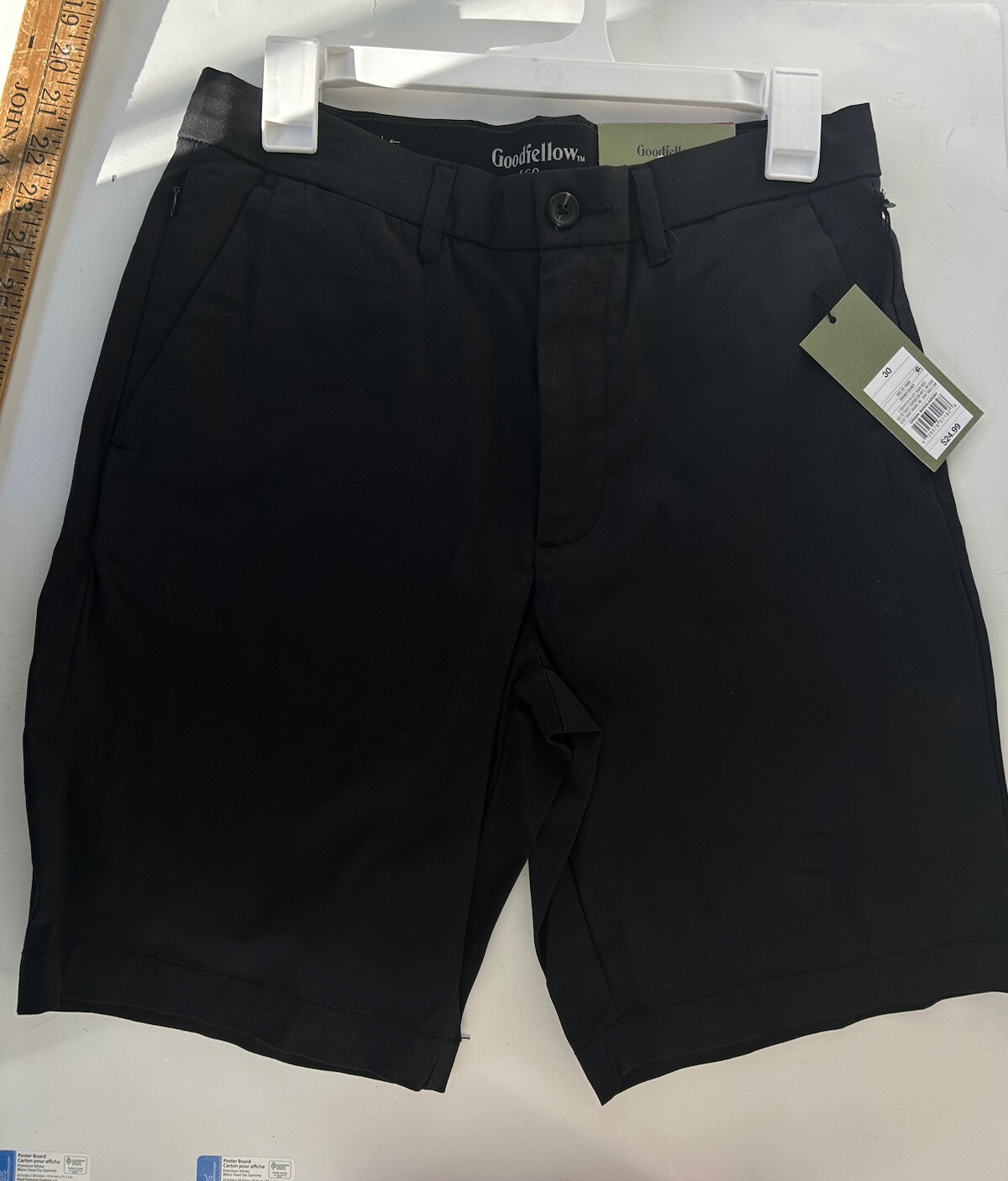 Goodfellow & Co Mens Sz 30 Black Tech Shorts Dry Wrinkle Resistant 9 ...