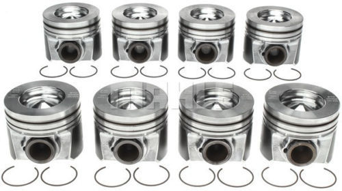 Ford 6.4 6.4L Powerstroke Diesel MAHLE Pistons (8) +Ring Kit 2008-10 ...