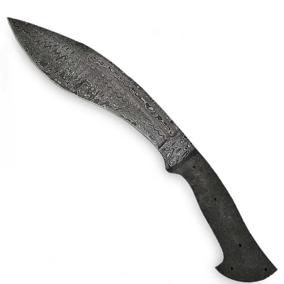 HANDMADE DAMASCUS STEEL GURKHA KUKRI TRADITIONAL KNIFE BLANK BLADE ...
