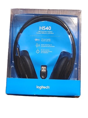 Logitech H540 USB Computer Headset Headband HD Sound Noise Canceling ...