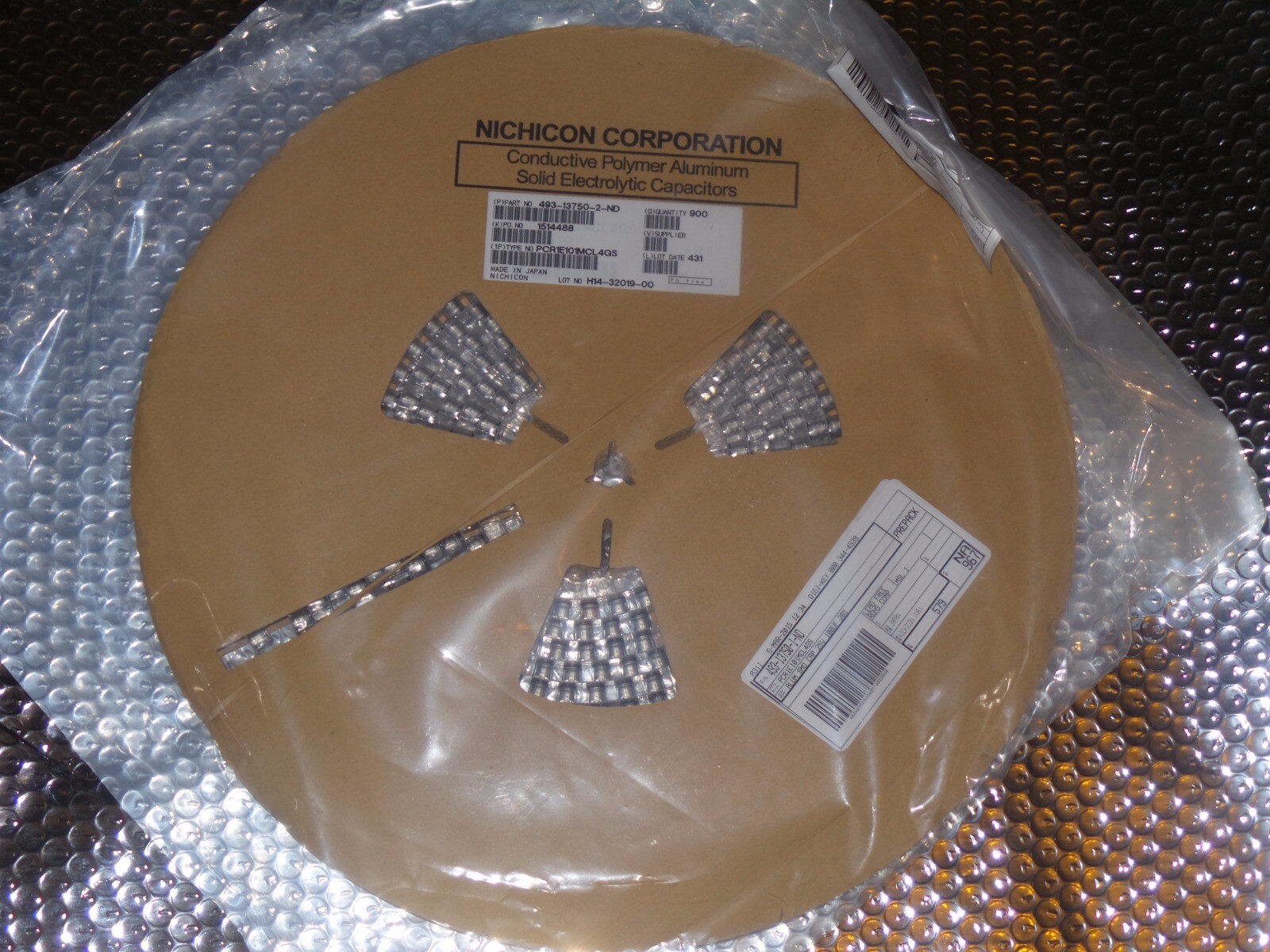 Nichicon PCR1E101MCL4GS 100uf 25v 105C ±20 SMD/SMT Capacitor REEL - 579 ...