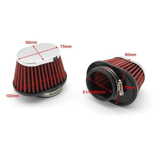 2Pcs Motorcycle Air Filter Funnels Intake Filters For Carb 2.15 inch ...