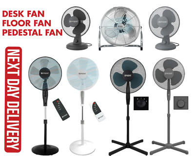 PEDESTAL FAN DESK FLOOR FANS – OSCILLATING STANDING COOLING HOME OFFICE ...