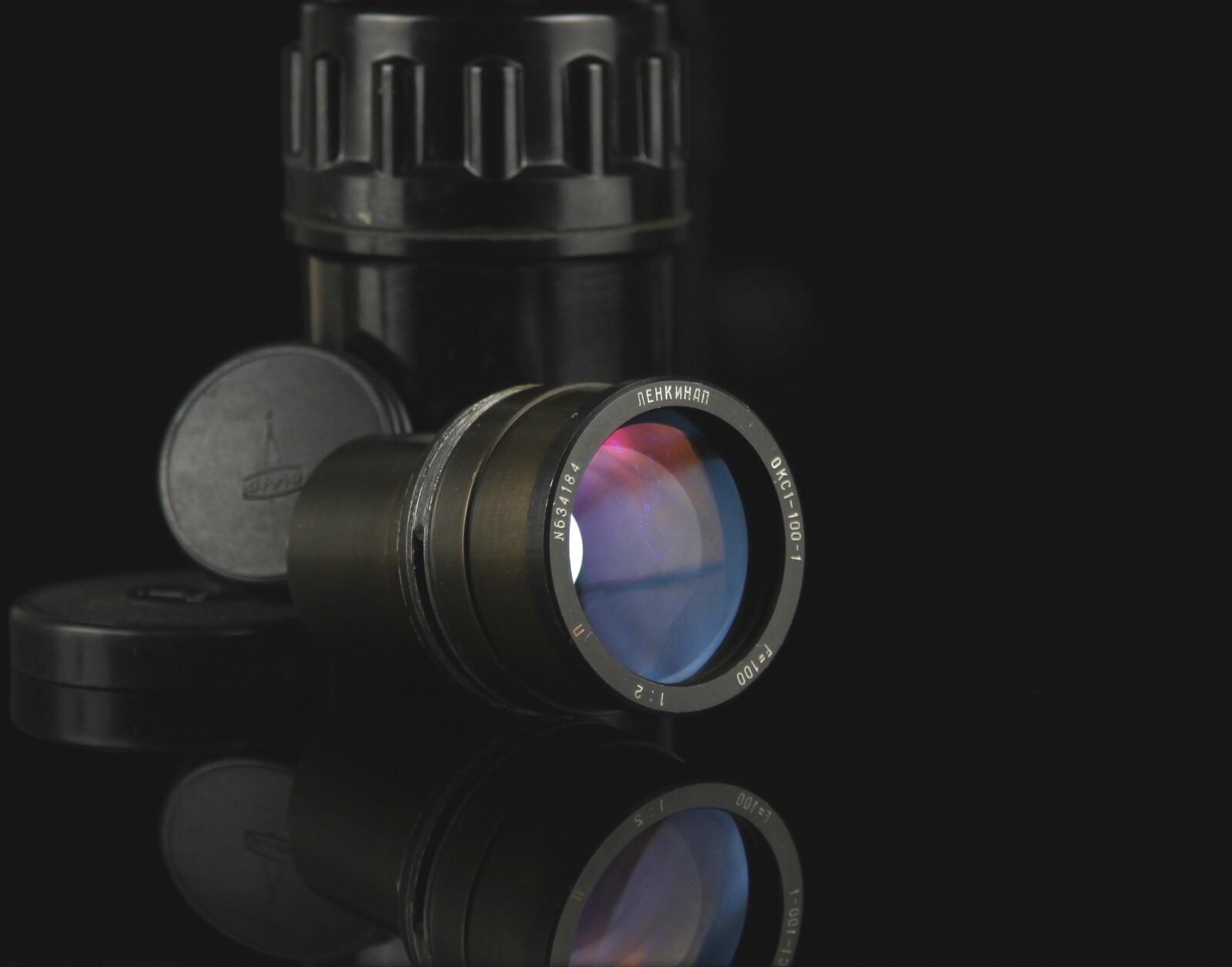 Soviet LOMO lens LENKINAP OKS 1 - 100 - 1 (2 / 100) Red "P" for camera ...