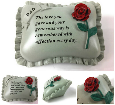 Large Red Rose Memorial Pillow Tribute Graveside Ornament Tribute ...
