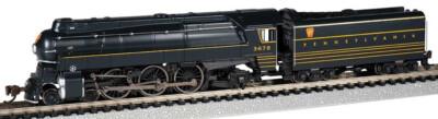 Bachmann N Streamlined Class K4 4-6-2 Pacific Pennsylvania PRR #3678 ...