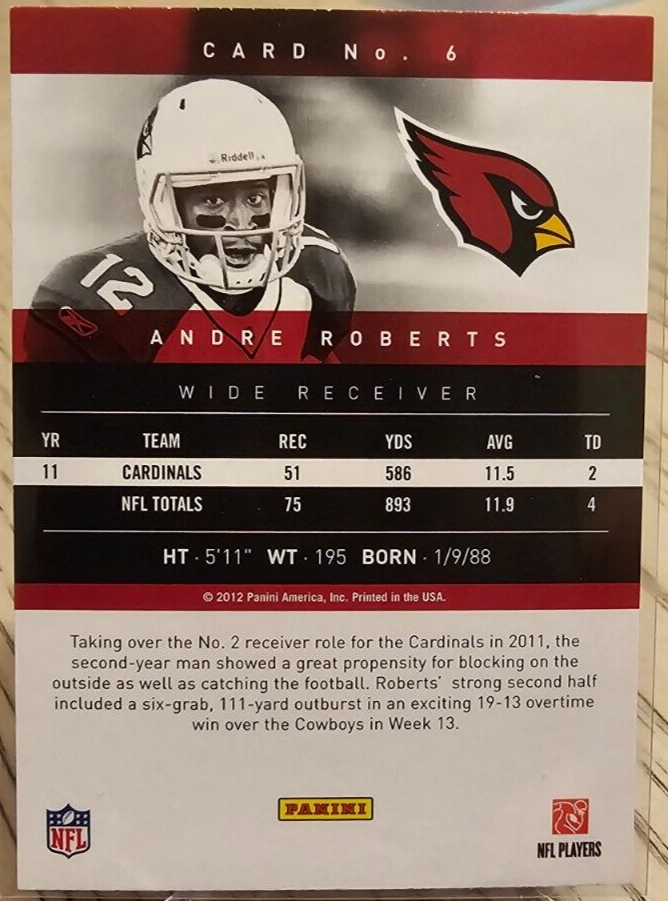 2012 Panini Prestige Andre Roberts RC #6 Arizona Cardinals | eBay