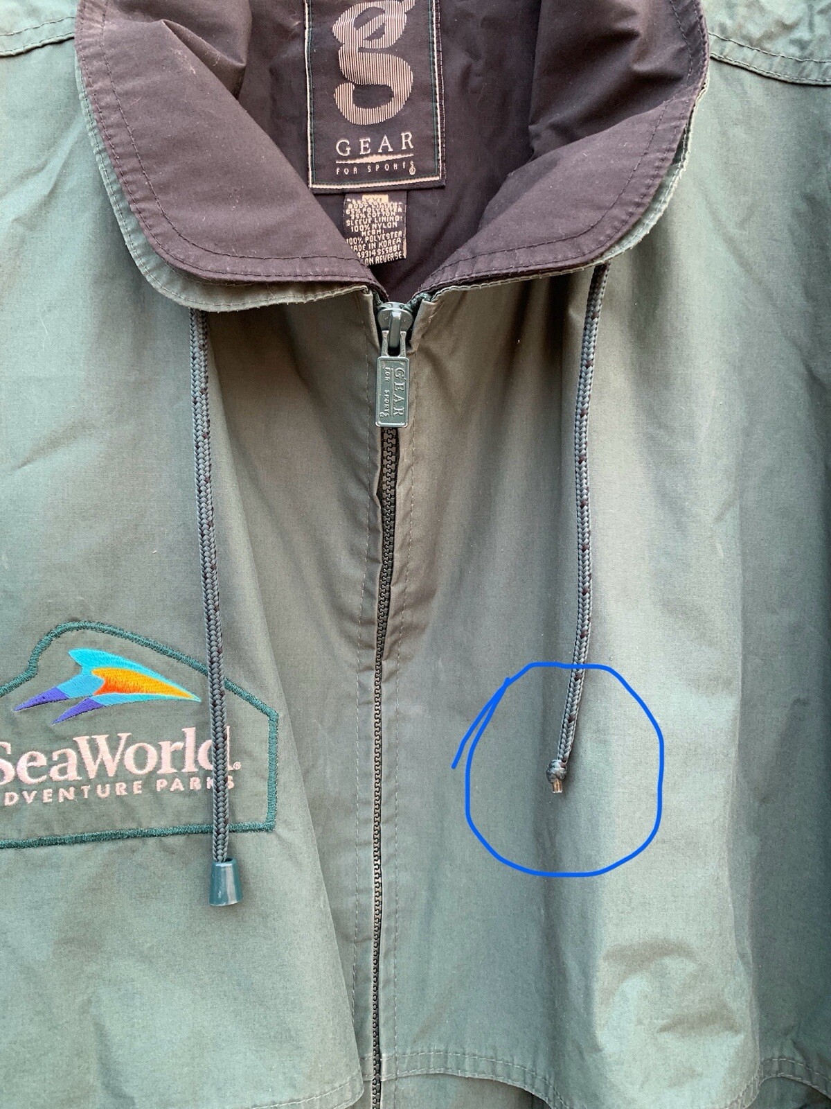 Vintage SeaWorld Shamu Orca Killer Whale Jacket Size XXL Gear For Sport ...