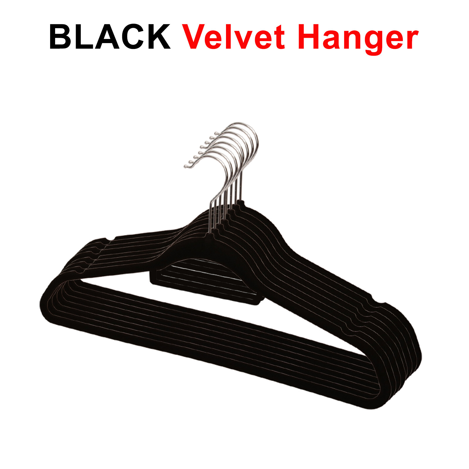 Velvet Hangers Non-slip Suit Trouser Coat Clothes Flocked Space Saving ...