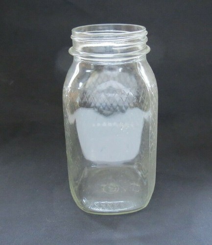 Vintage Glass Criss-Cross / Cross Hatch Canning Jar - Quart | eBay