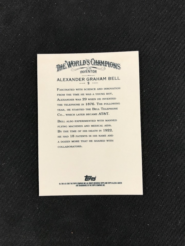 2007 Topps Allen & Ginter #9 Alexander Graham Bell Inventor | eBay