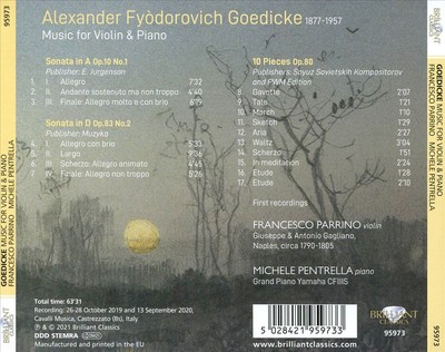 GOEDICKE MUSIC FOR VIOLIN P NEW CD 5028421959733| eBay