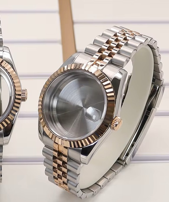 Two Tone Rose Gold Watch Case Fluted Bezel Jubilee Strap - 36mm - NH35 ...