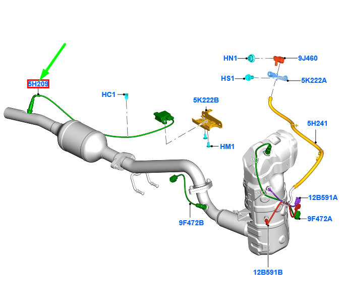 FORD KUGA MK3 Exhaust System Sensor 2454763 JV6A-5L239-AB NEW GENUINE ...