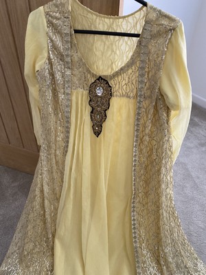 Mehndi Dress Anarkali Wedding Shadi Pakistani/Indian Shalwar/Salwar ...