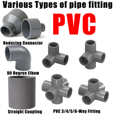 PVC Metric Plumbing Fittings Pipe For Aquarium Fish Tank Pond Solvent ...